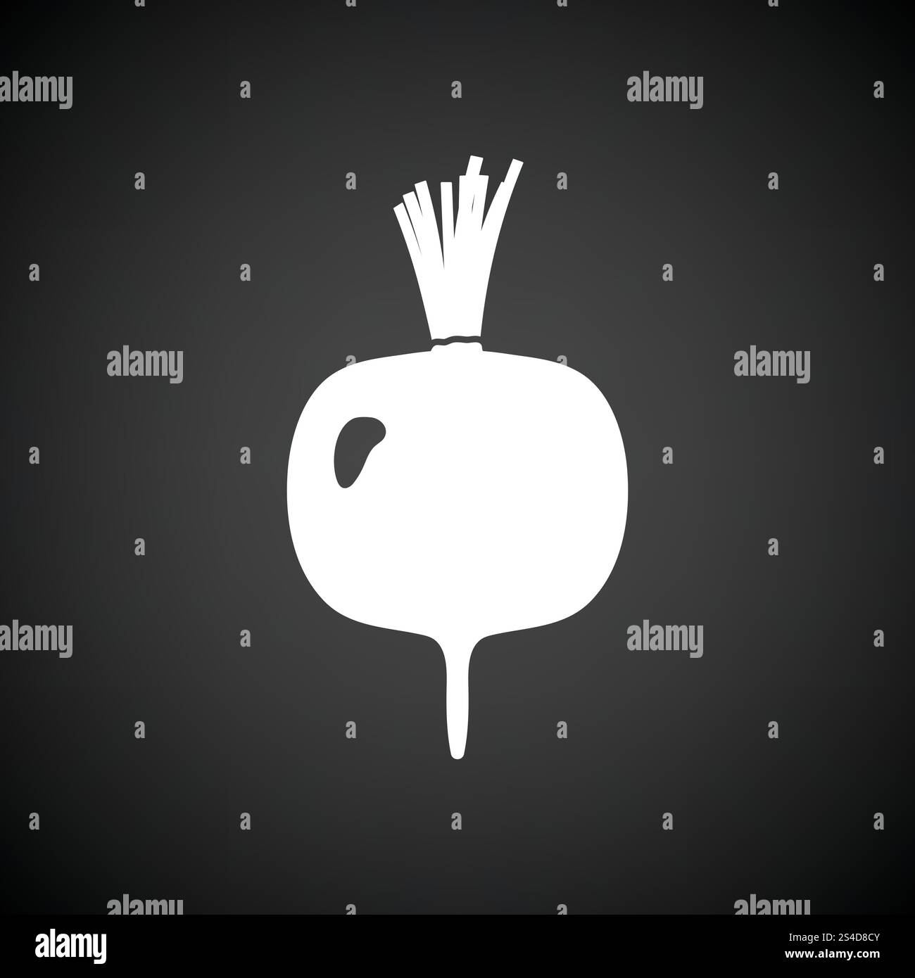 Radishes icon. Black background with white. Vector illustration Stock ...