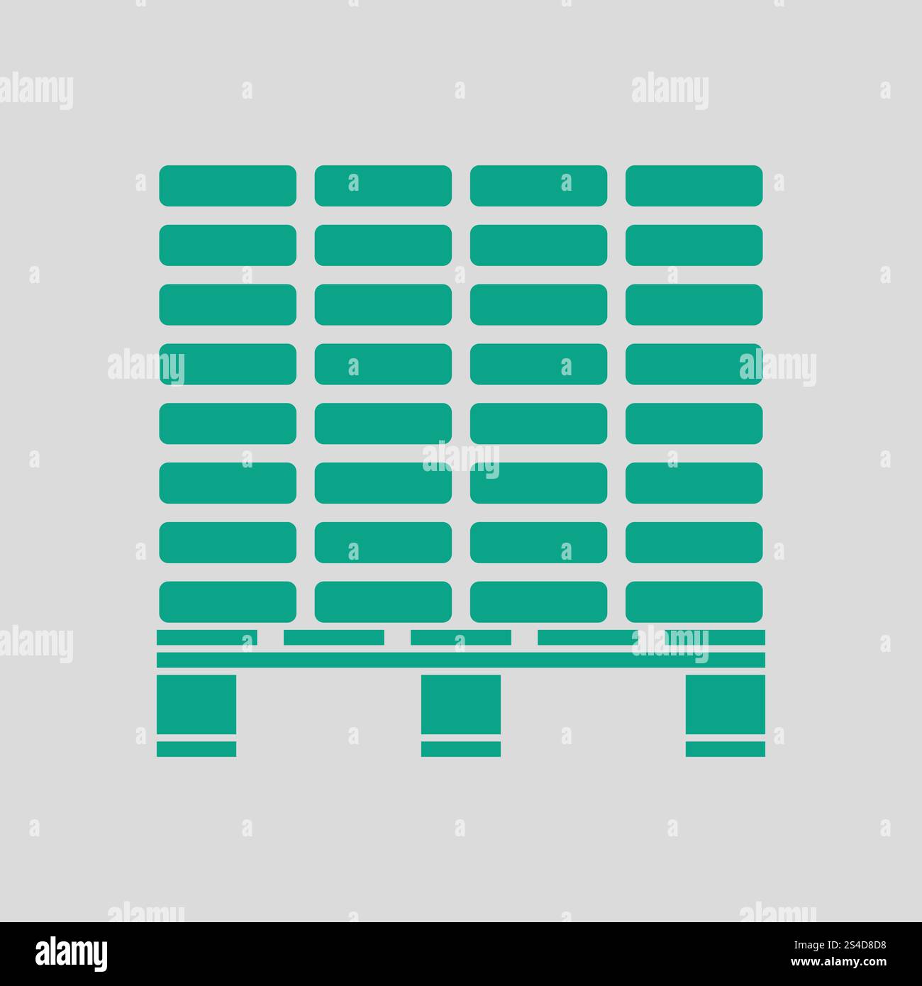 Icon of construction pallet . Gray background with green. Vector ...