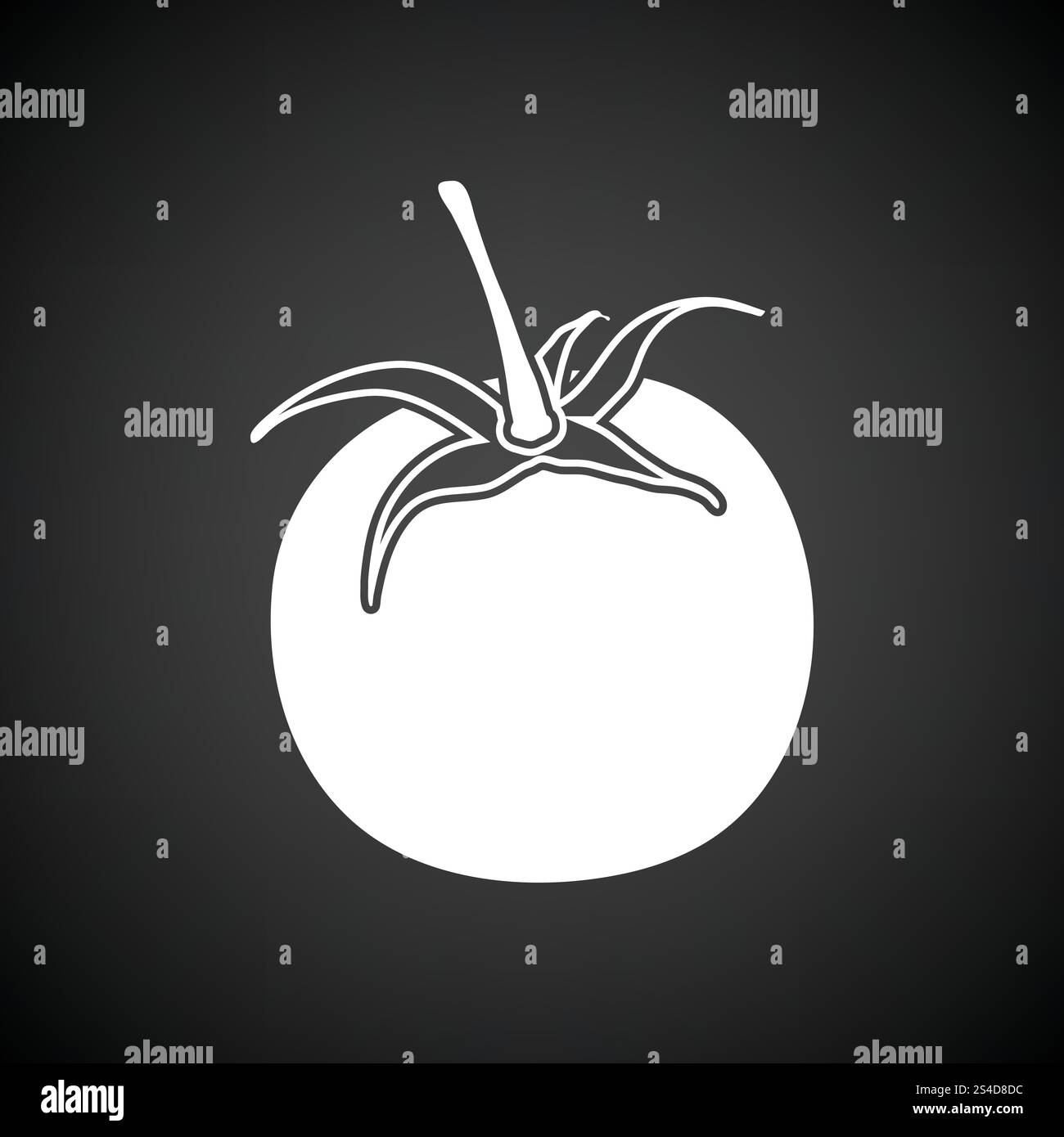 Tomatoes icon. Black background with white. Vector illustration Stock ...