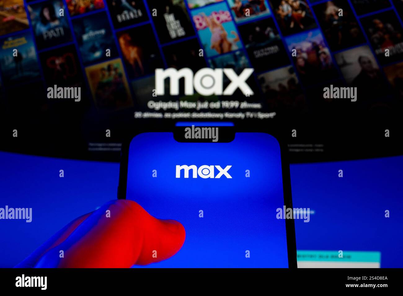 In this photo illustration, a Max film platform logo seen displayed on ...