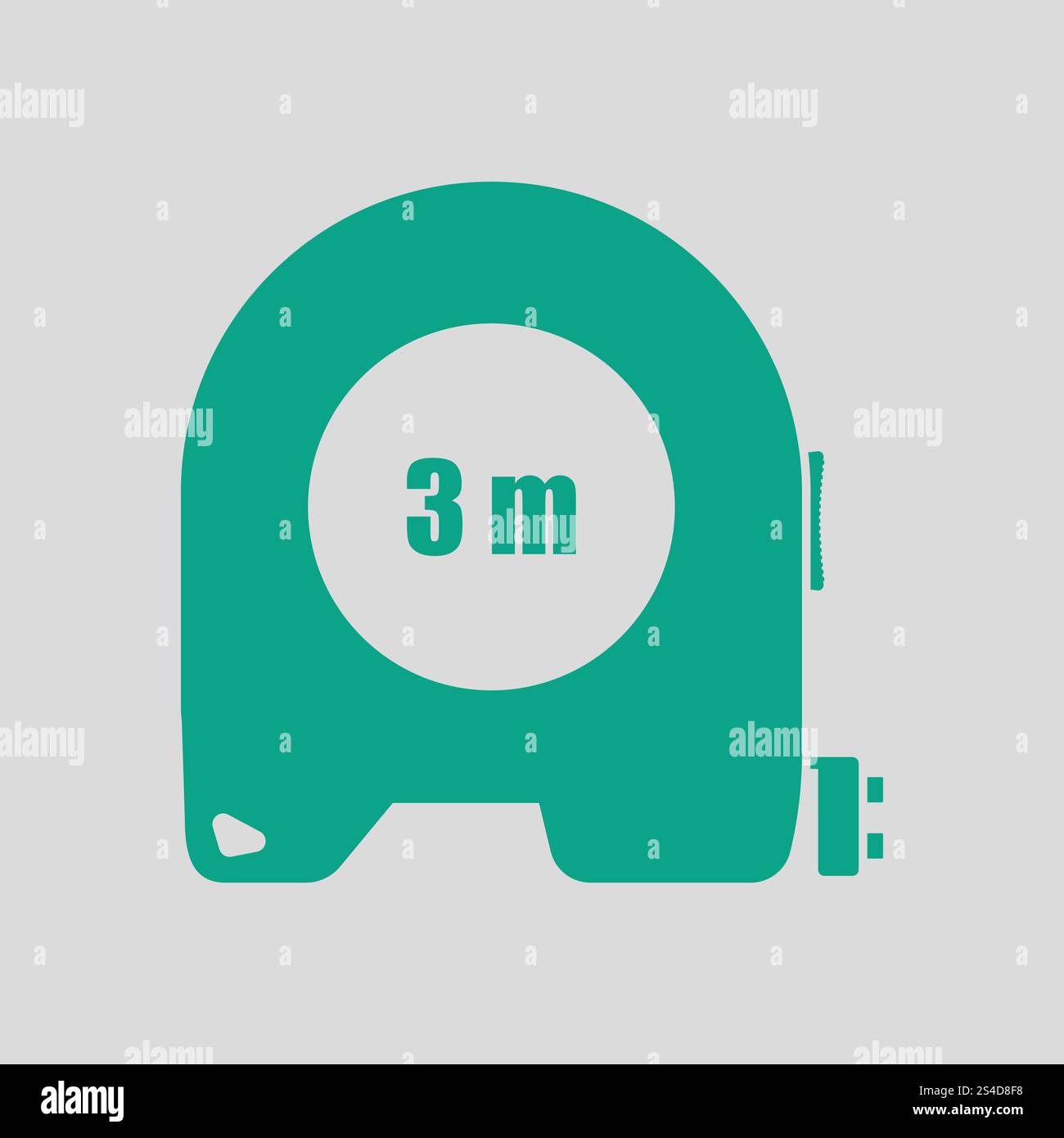 Icon of constriction tape measure. Gray background with green. Vector ...