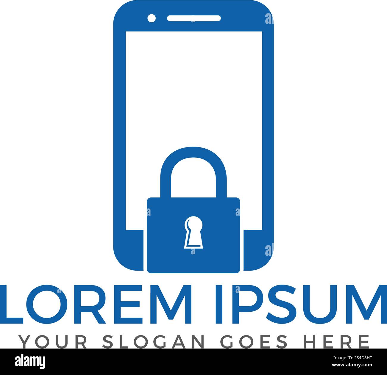 Mobile Phone lock vector logo design. Padlock and mobile symbol or icon ...