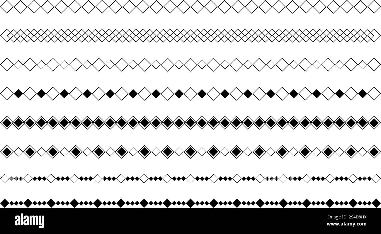 Border icon, rhombus shape divider horizontal line vector for ...