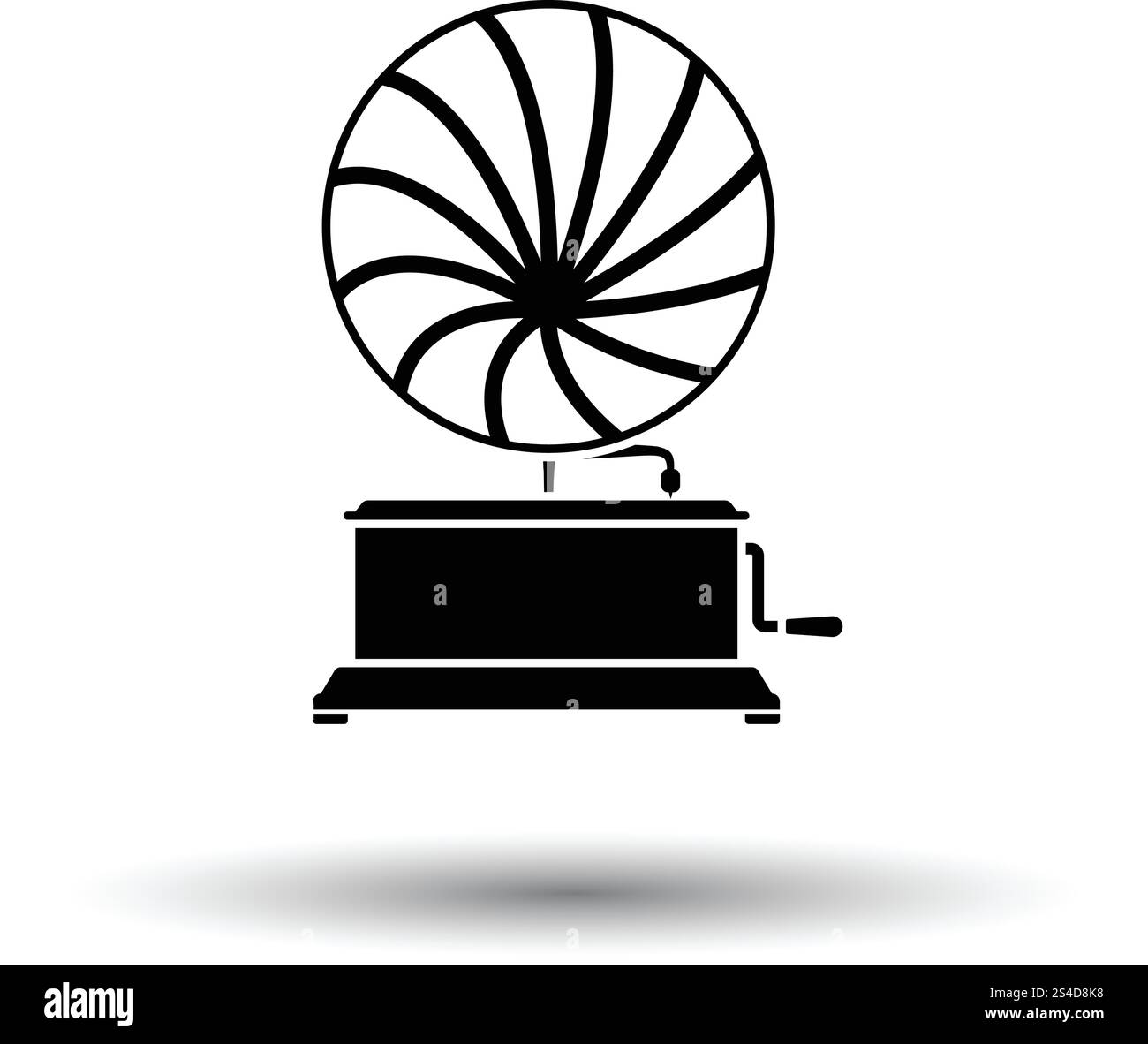 Gramophone icon. White background with shadow design. Vector ...