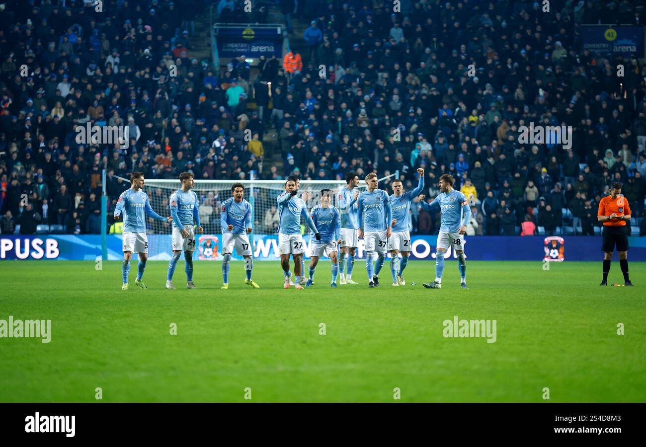 Coventry City players celebrate victory in the penalty shoot-out ...