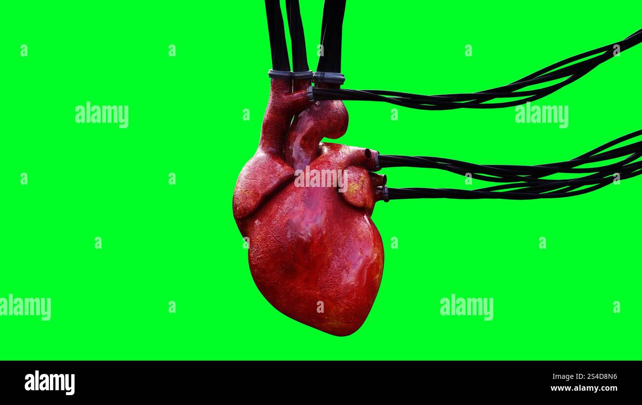 infarct, heart contraction, green screen. 3d rendering Stock Photo - Alamy
