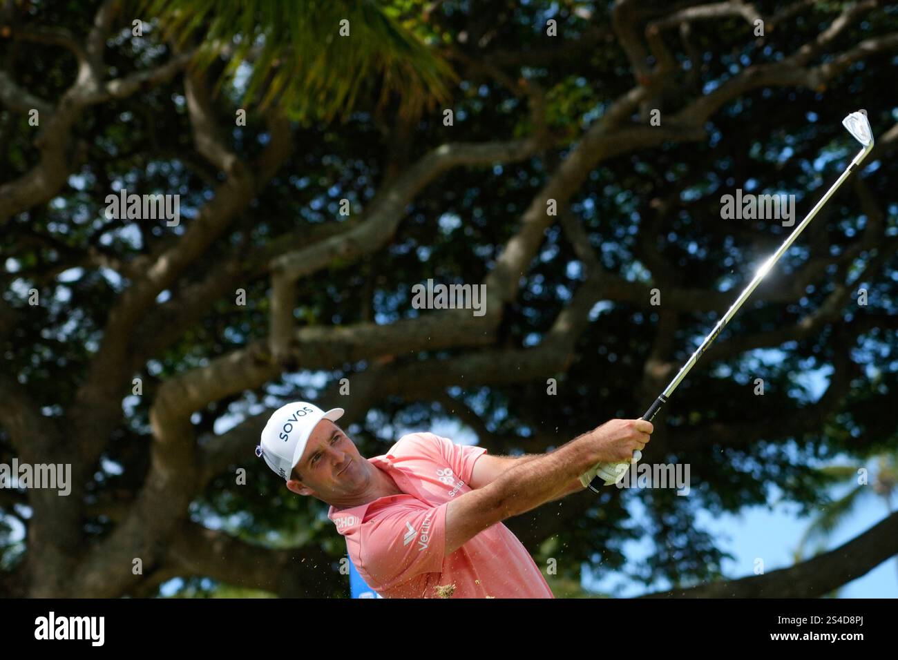 Denny McCarthy hits a shot on the fourth hole during the third round of ...