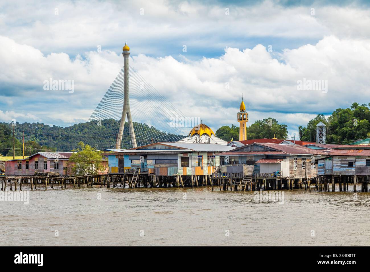 Kampong Ayer the floating village wooden houses and walkways with ...