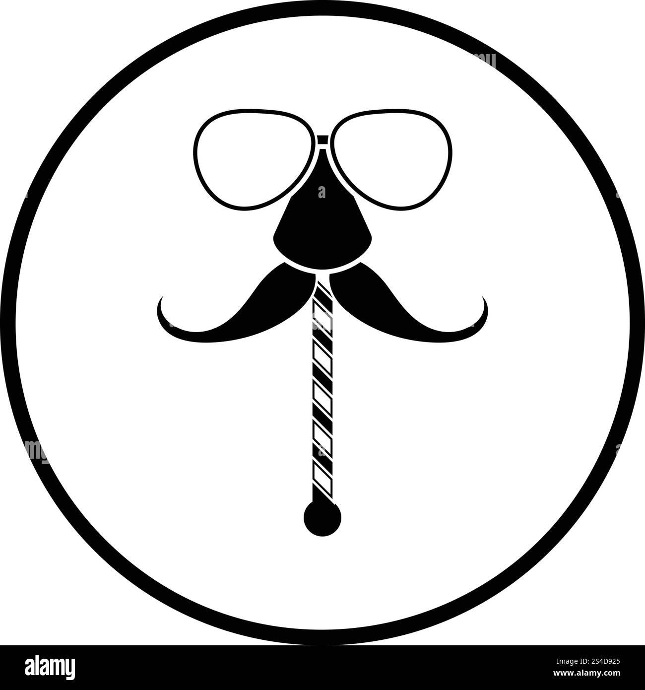 Glasses and mustache icon. Thin circle design. Vector illustration ...