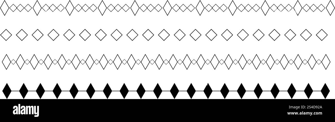 Border icon, rhombus shape divider horizontal line vector for ...