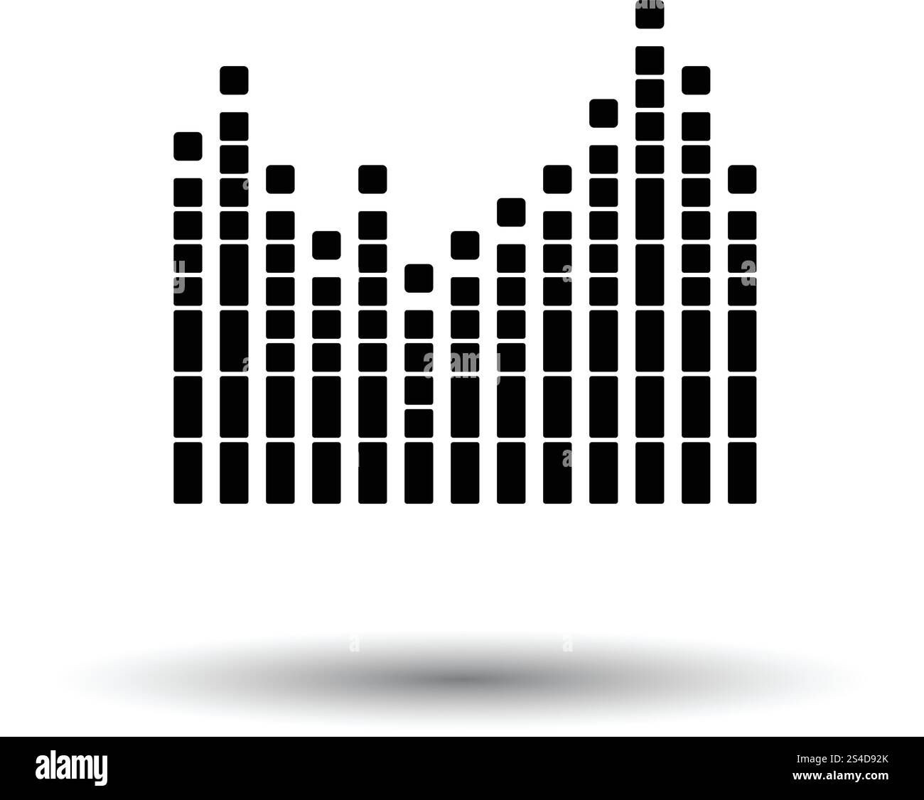 Graphic equalizer icon. White background with shadow design. Vector ...