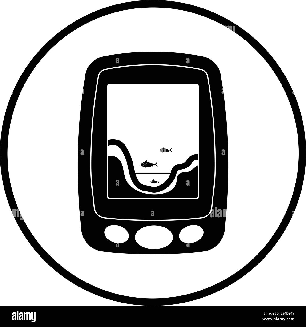 Icon of echo sounder . Thin circle design. Vector illustration Stock ...