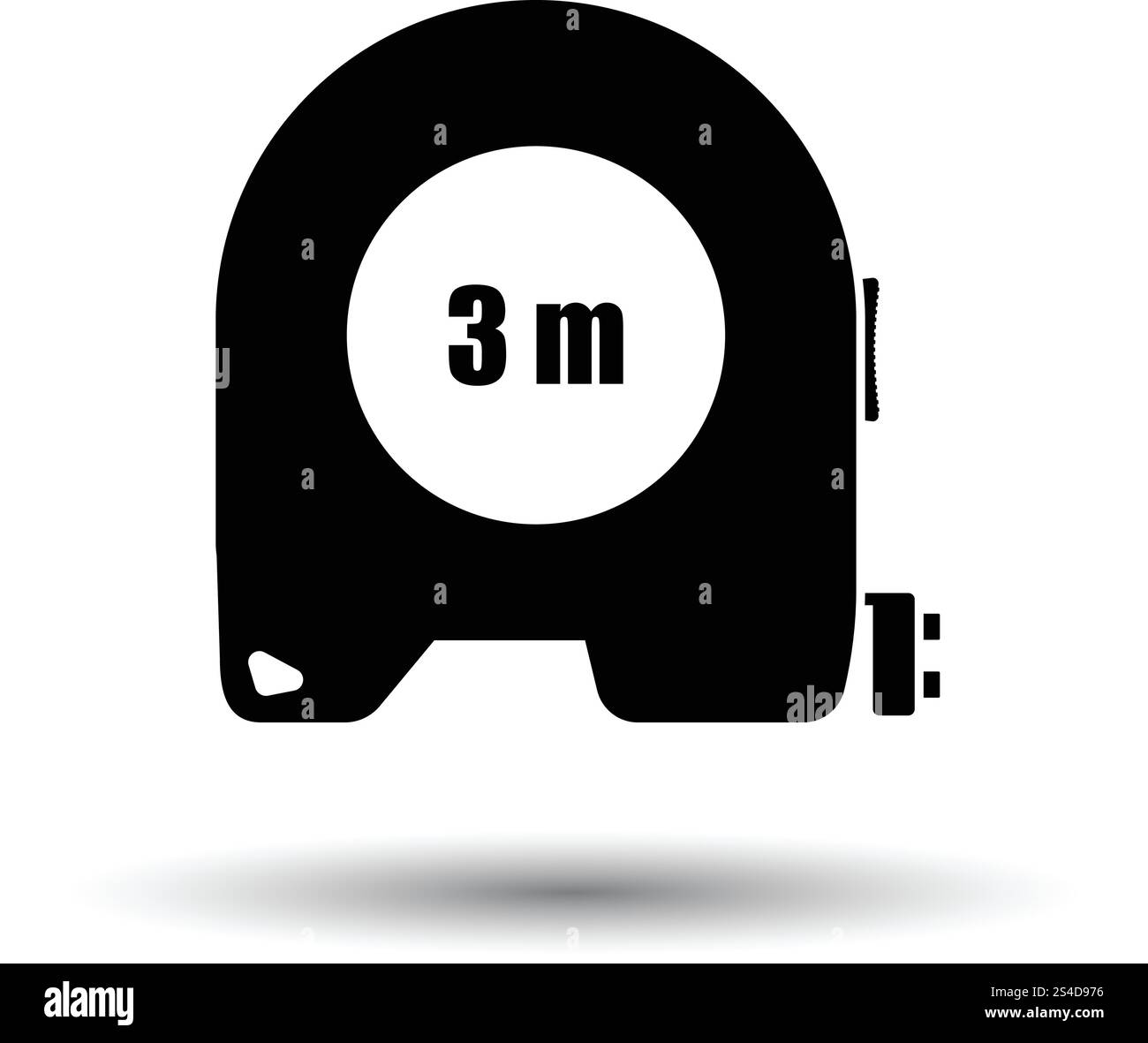 Icon of constriction tape measure. White background with shadow design ...