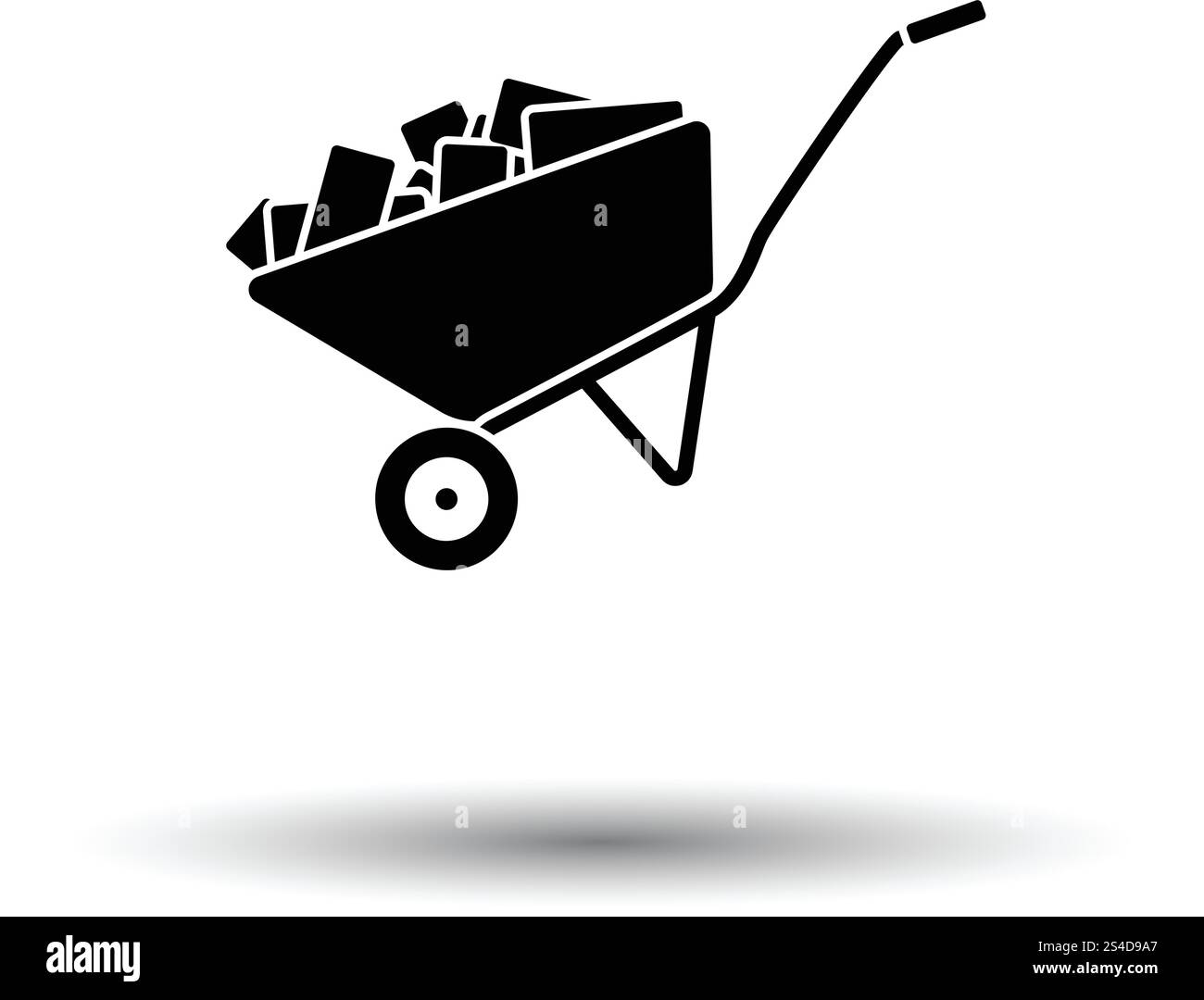 Icon of construction cart . White background with shadow design. Vector ...