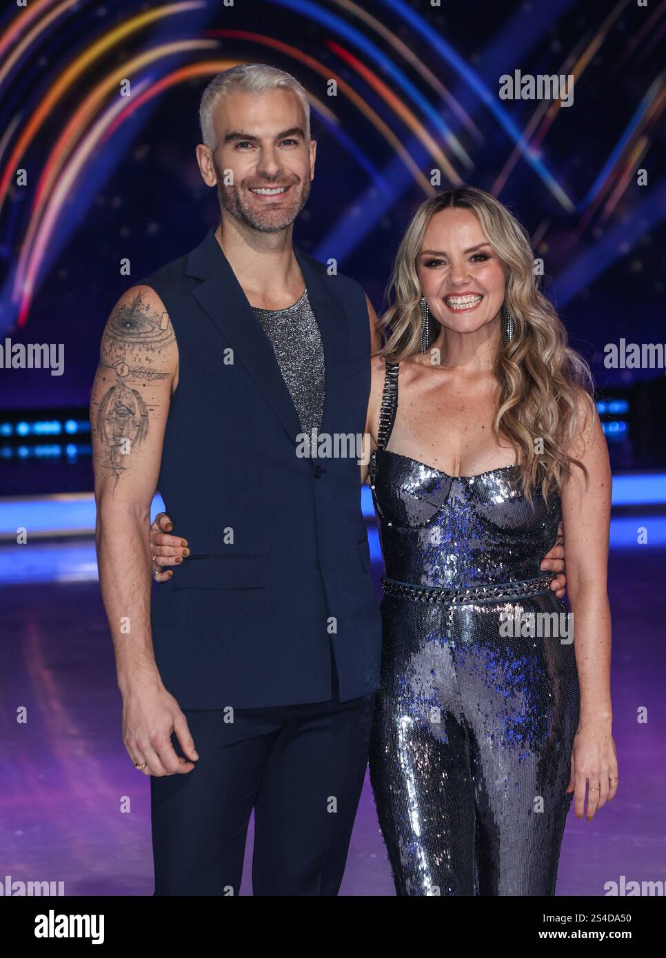 Eric Radford and Charlie Brooks seen during a photocall for "Dancing on ...
