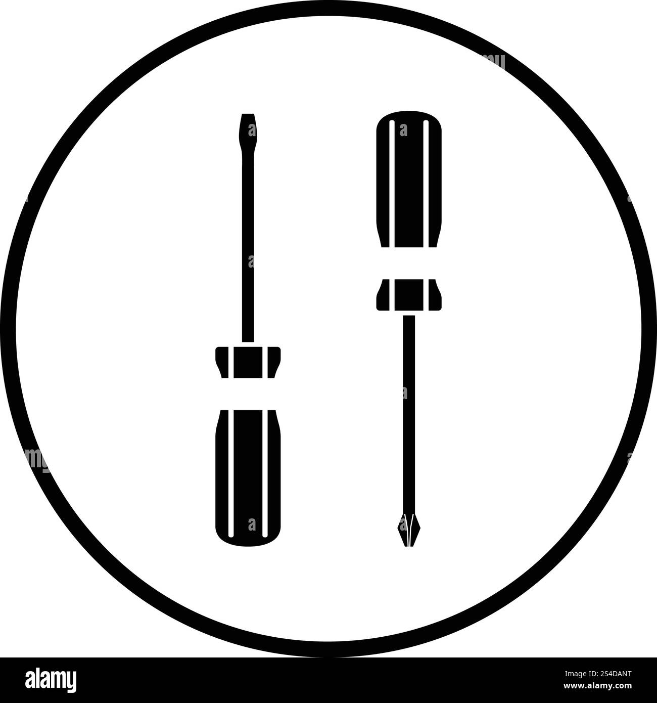 Screwdriver icon. Thin circle design. Vector illustration Stock Vector ...