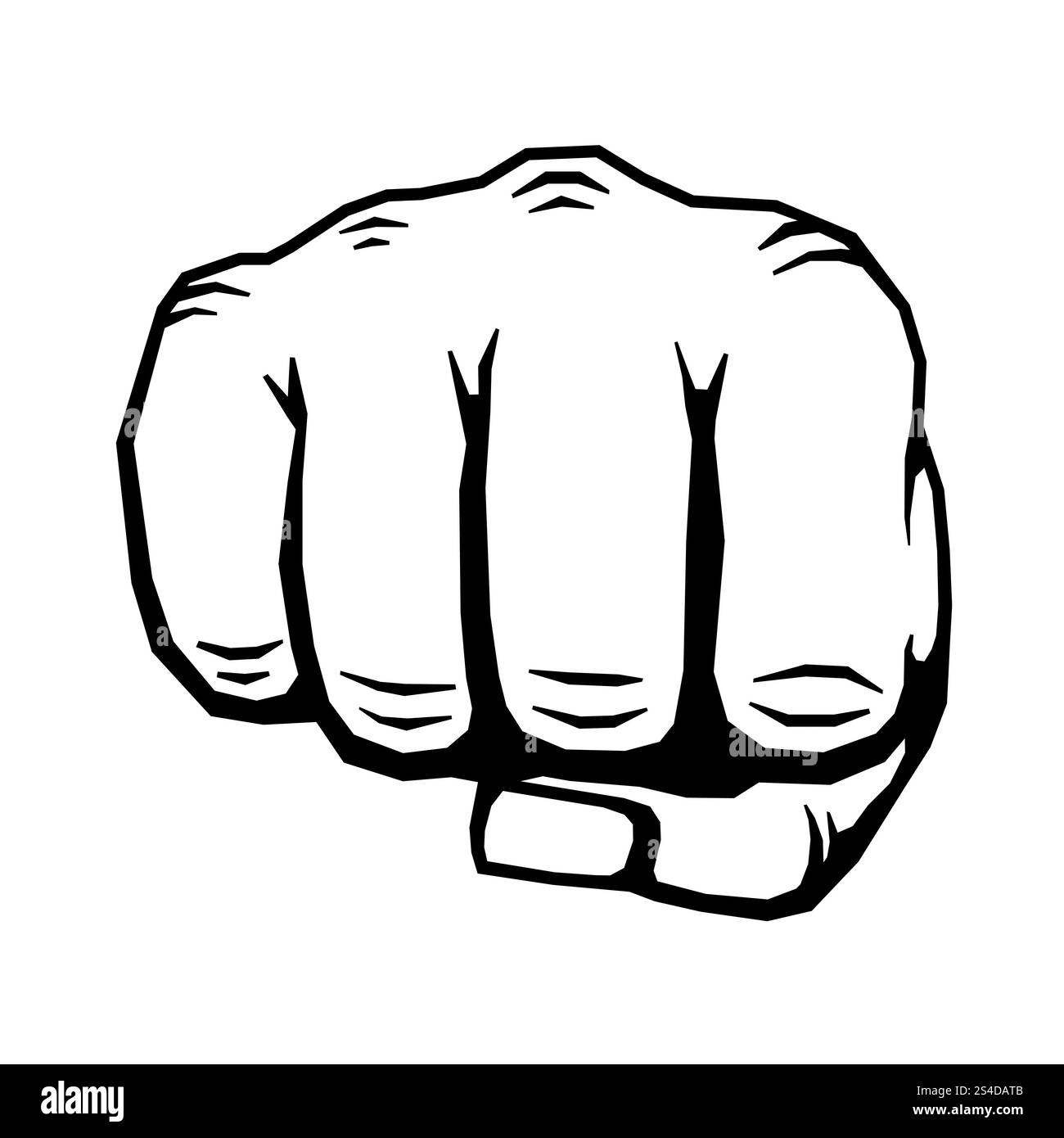 Punching hand with clenched fist vector. Human clenched fist ...