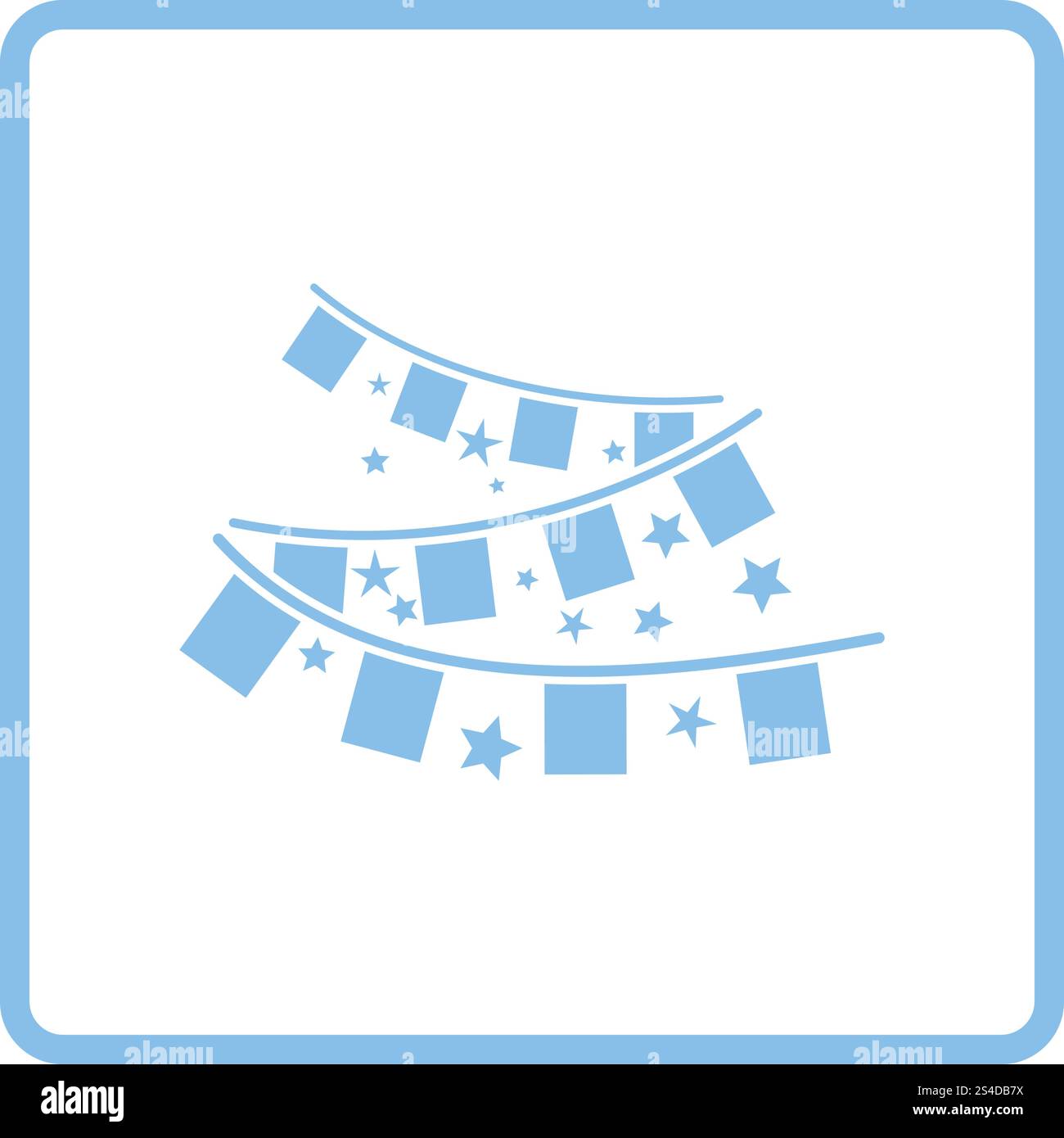 Party garland icon. Blue frame design. Vector illustration Stock Vector ...