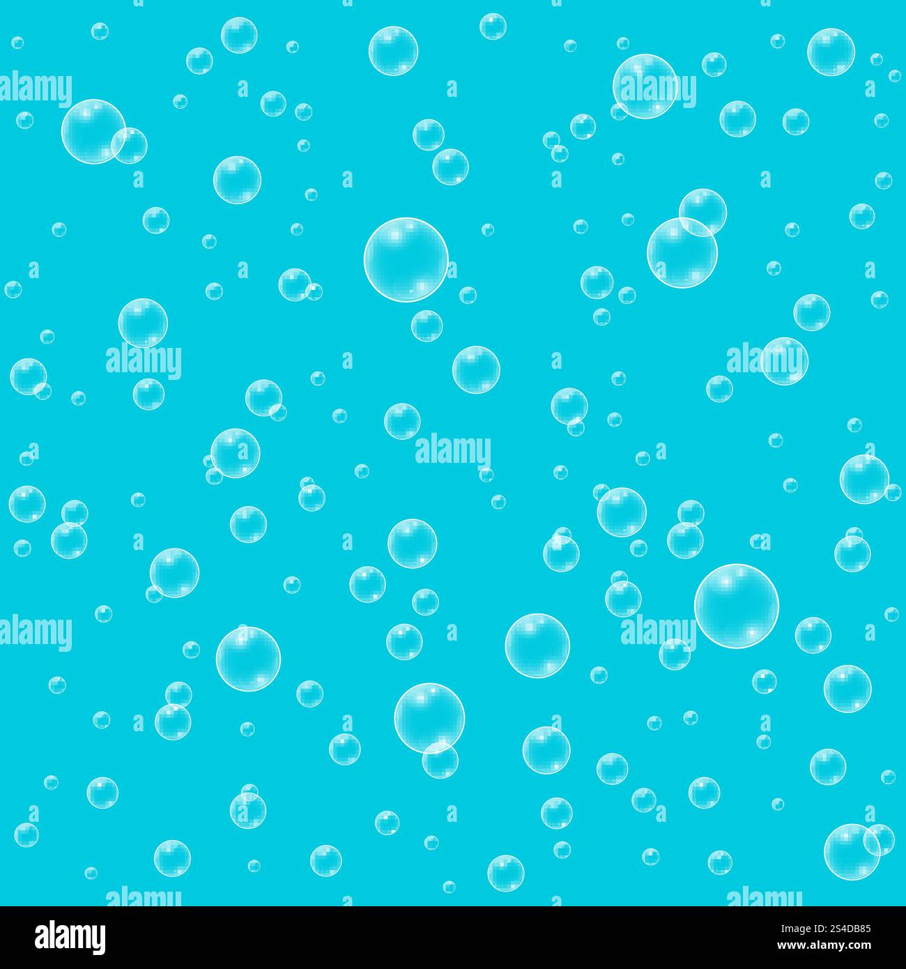 Blue vector realistic water bubbles seamless pattern. Aqua realistic ...