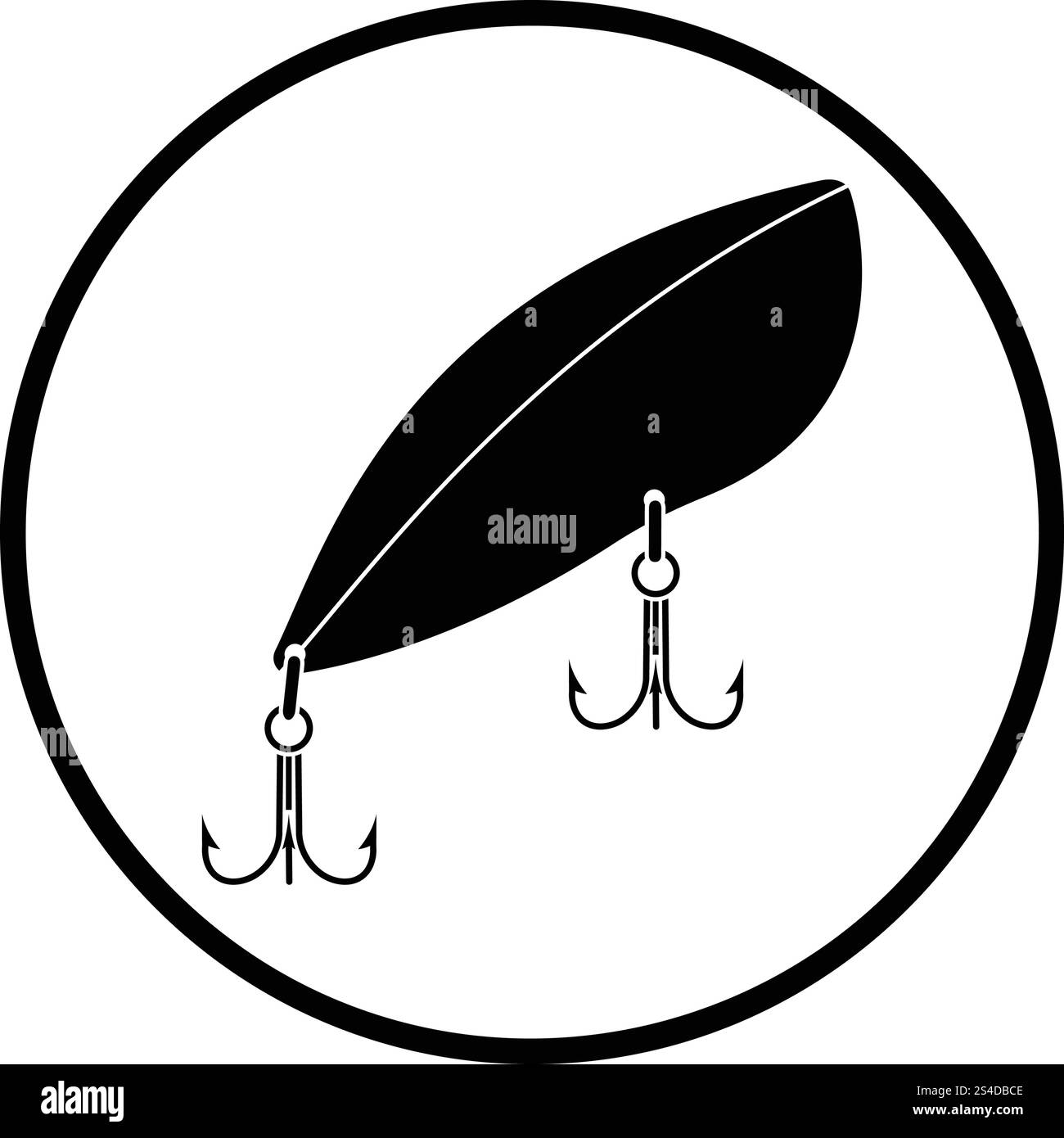 Icon of Fishing spoon. Thin circle design. Vector illustration Stock ...