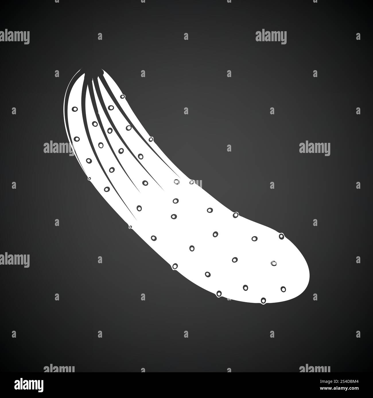 Cucumber icon. Black background with white. Vector illustration Stock ...