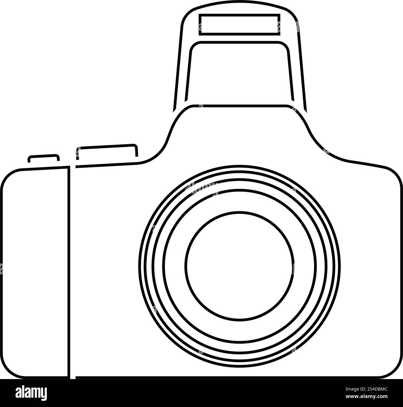 Photo camera icon. Thin line design. Vector illustration Stock Vector ...