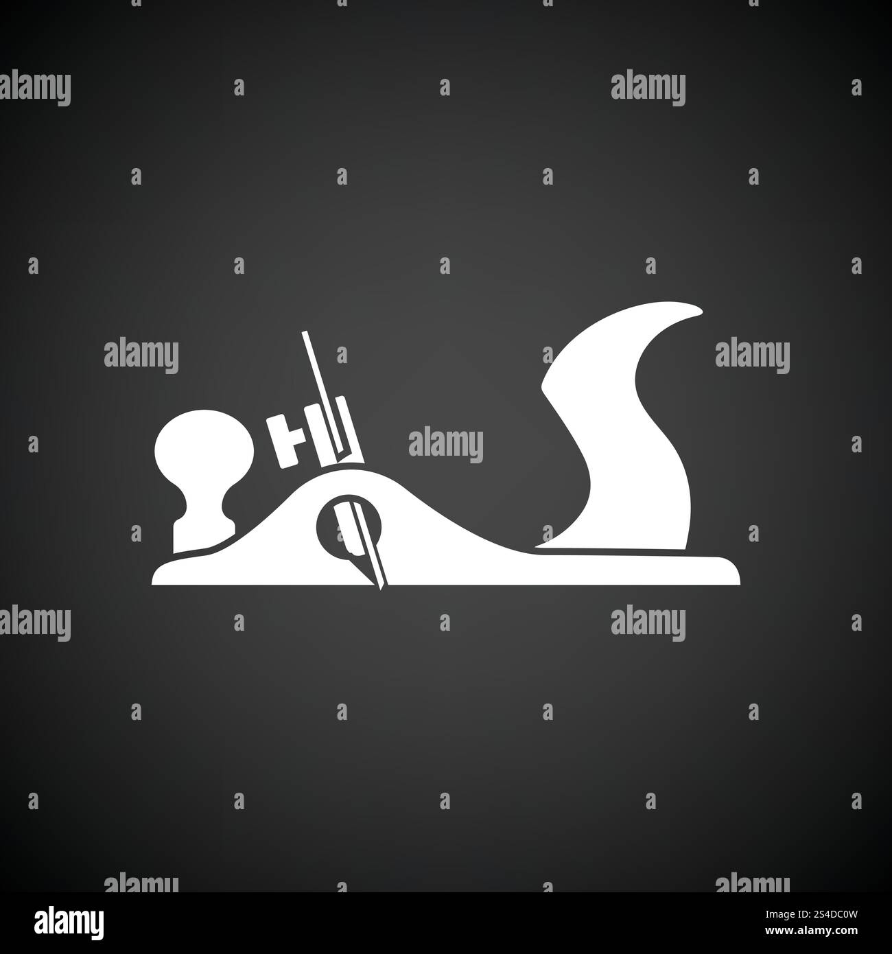 Jack-plane tool icon. Black background with white. Vector illustration ...