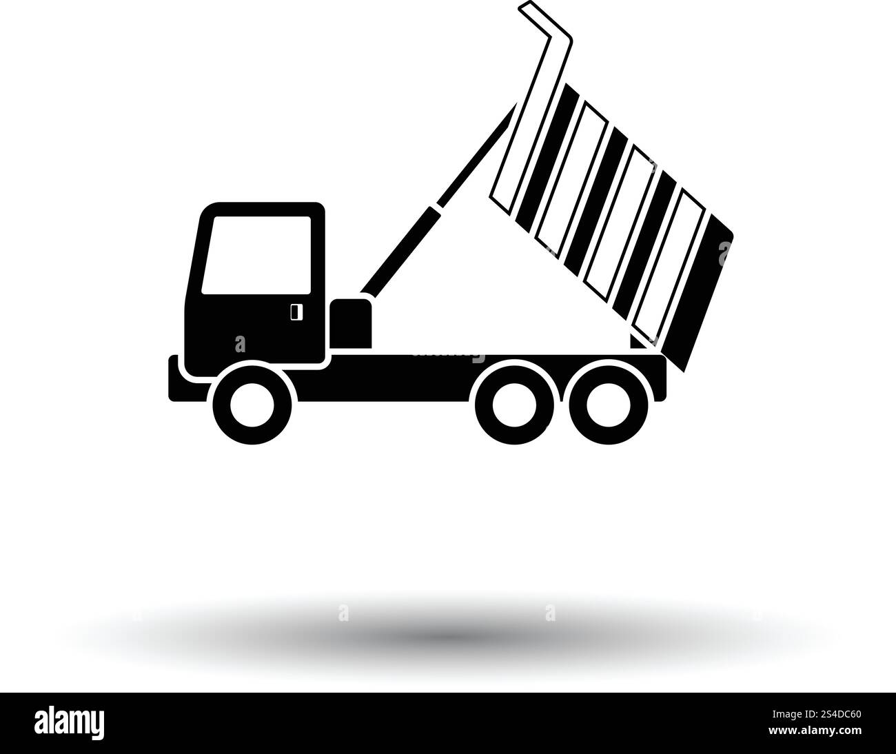 Icon of tipper. White background with shadow design. Vector ...