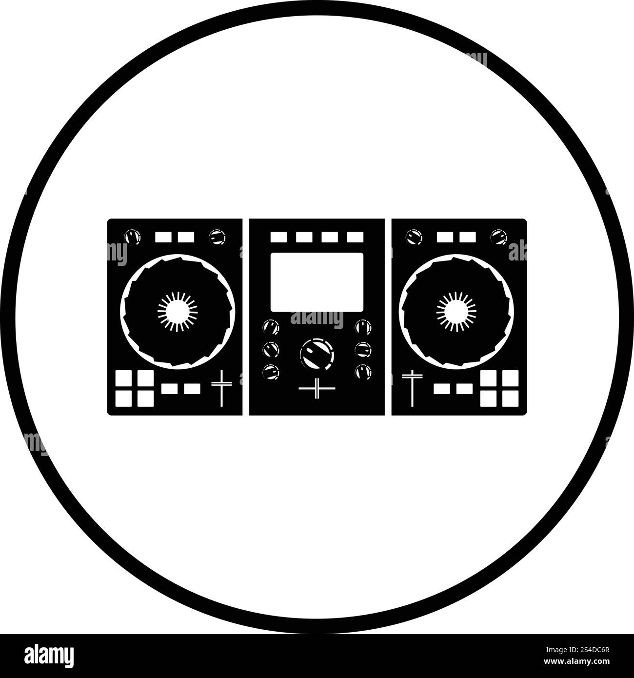 DJ icon. Thin circle design. Vector illustration Stock Vector Image ...