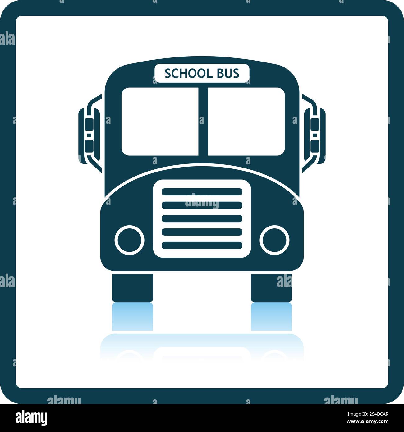 School bus icon. Shadow reflection design. Vector illustration Stock ...