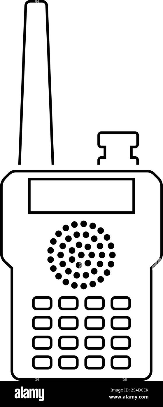 Portable radio icon. Thin line design. Vector illustration Stock Vector ...
