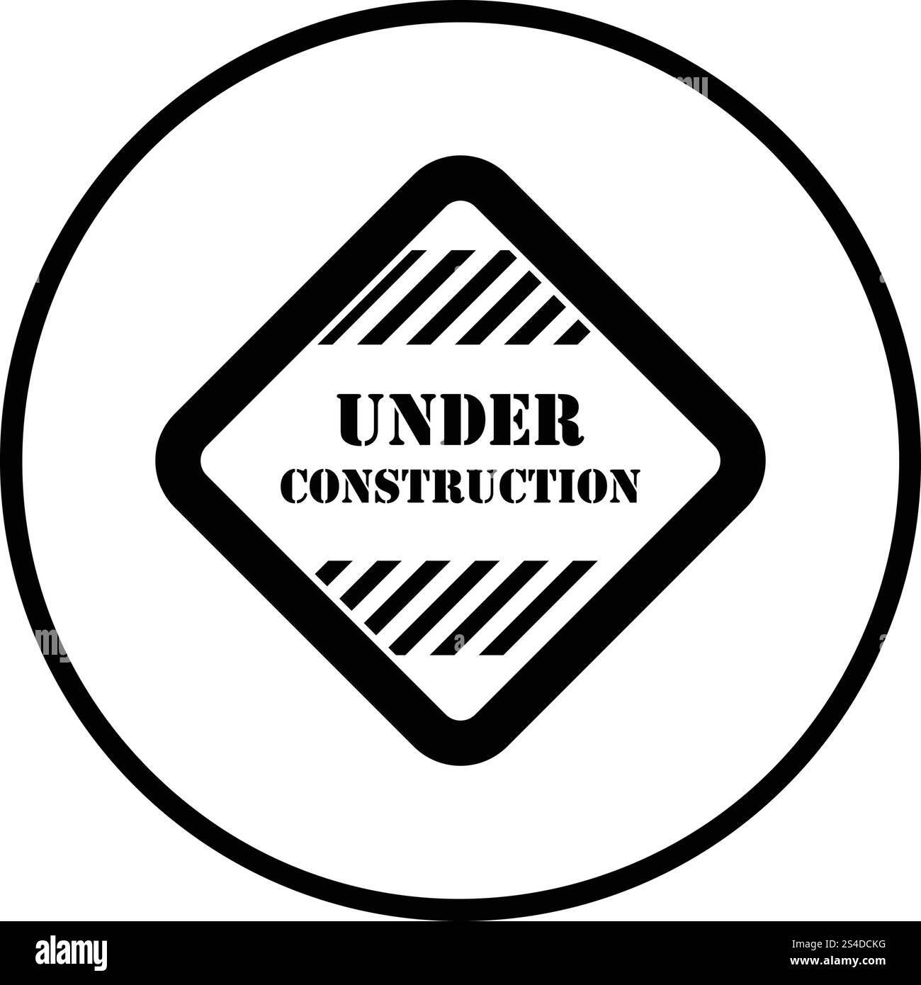 Icon of Under construction. Thin circle design. Vector illustration ...