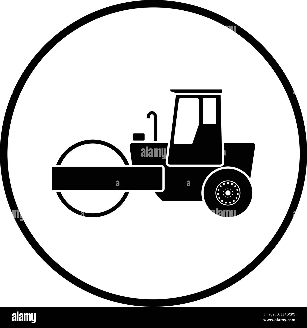 Icon of road roller. Thin circle design. Vector illustration Stock Vector Image & Art - Alamy