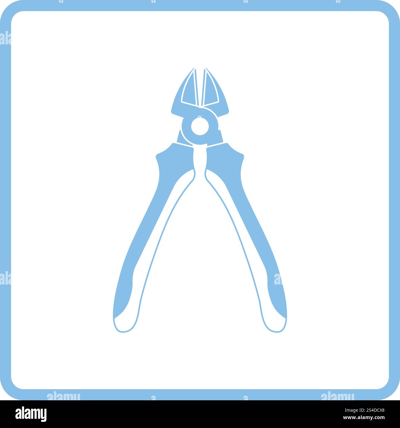 Side cutters icon. Blue frame design. Vector illustration Stock Vector ...
