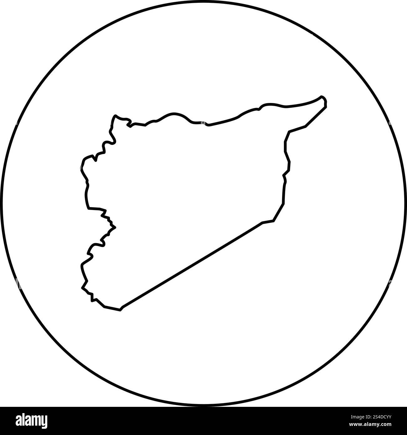 Map of Syria icon black color in round circle outline vector ...