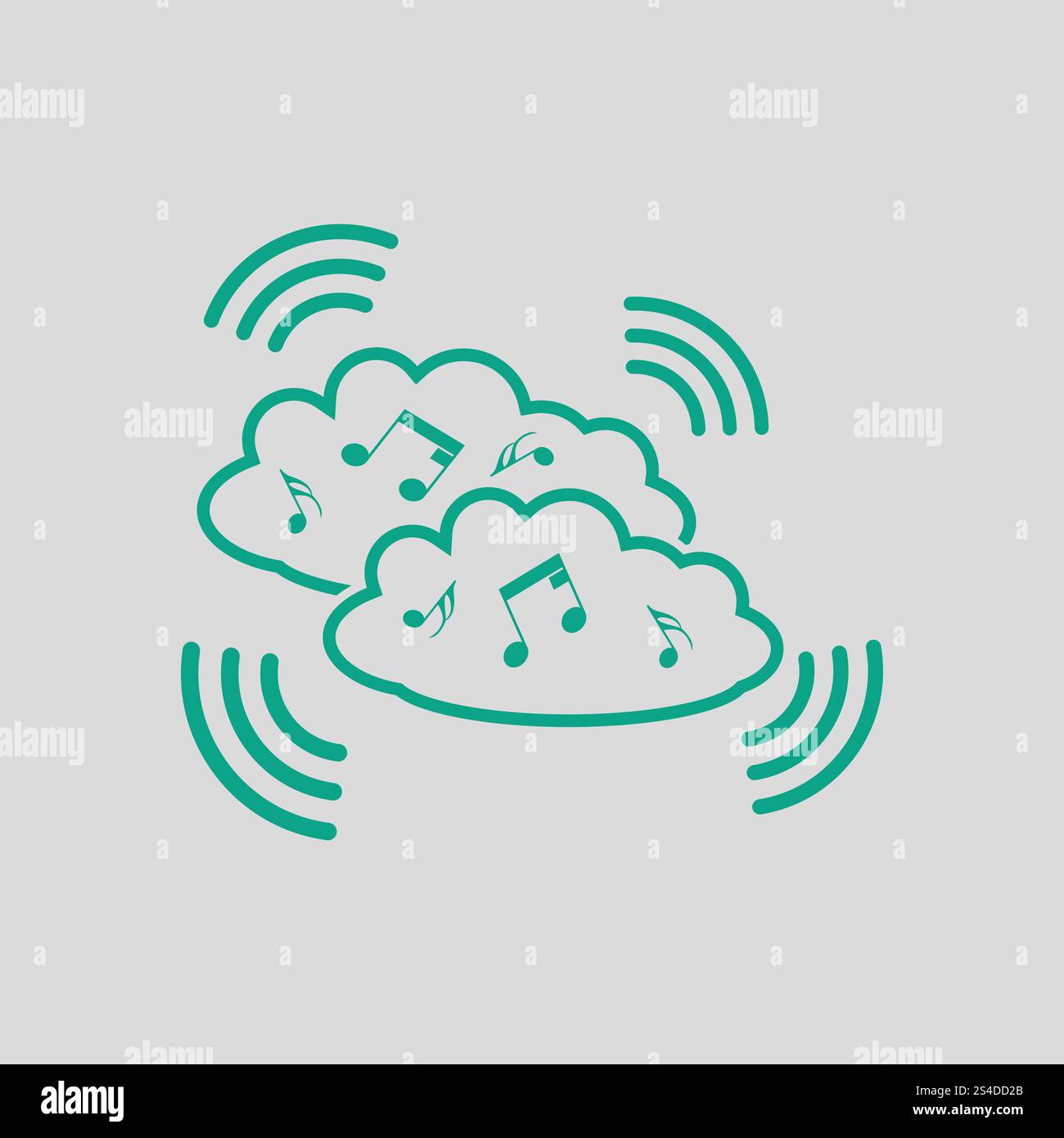 Music cloud icon. Gray background with green. Vector illustration Stock ...