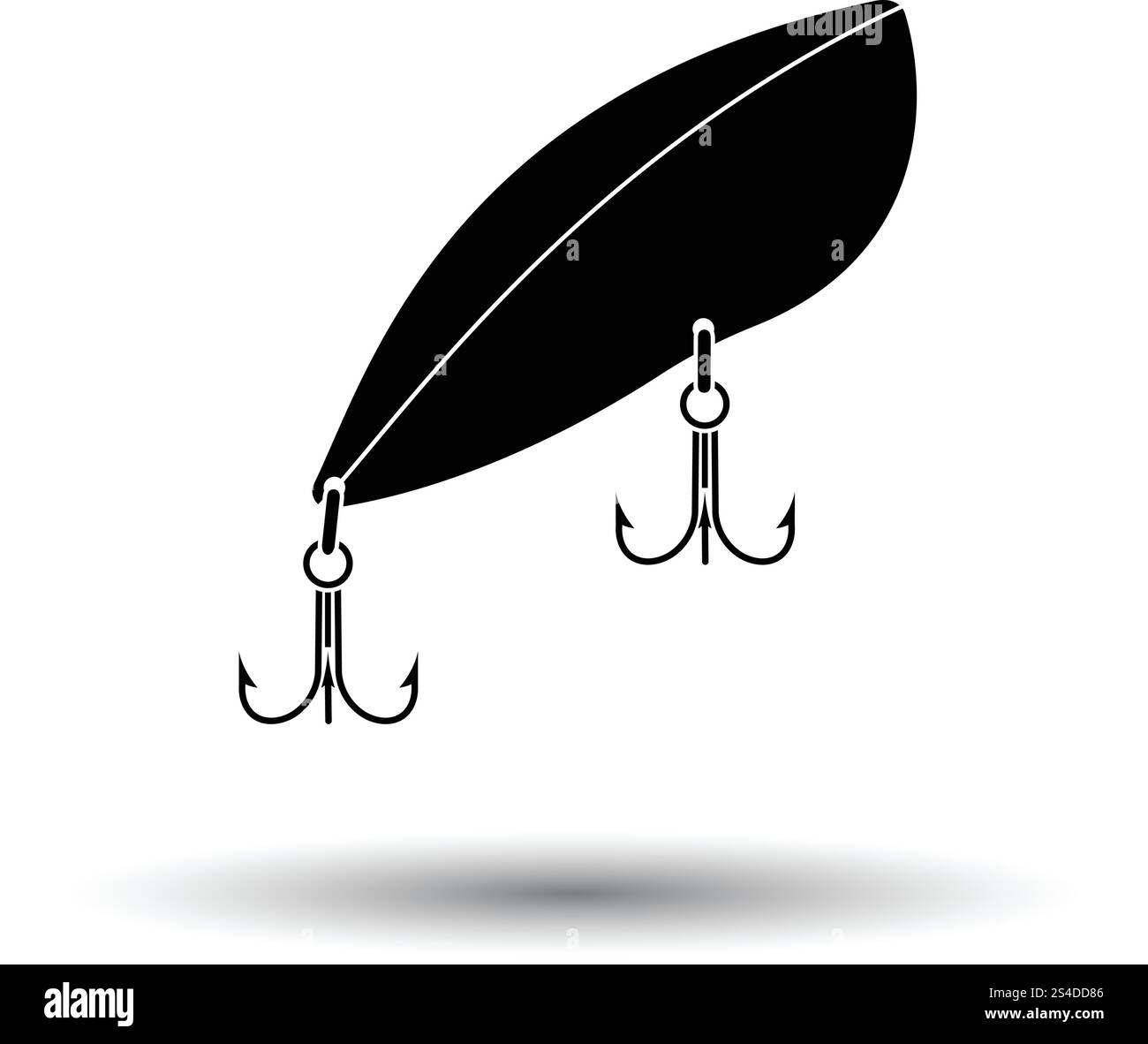 Icon of Fishing spoon. White background with shadow design. Vector ...
