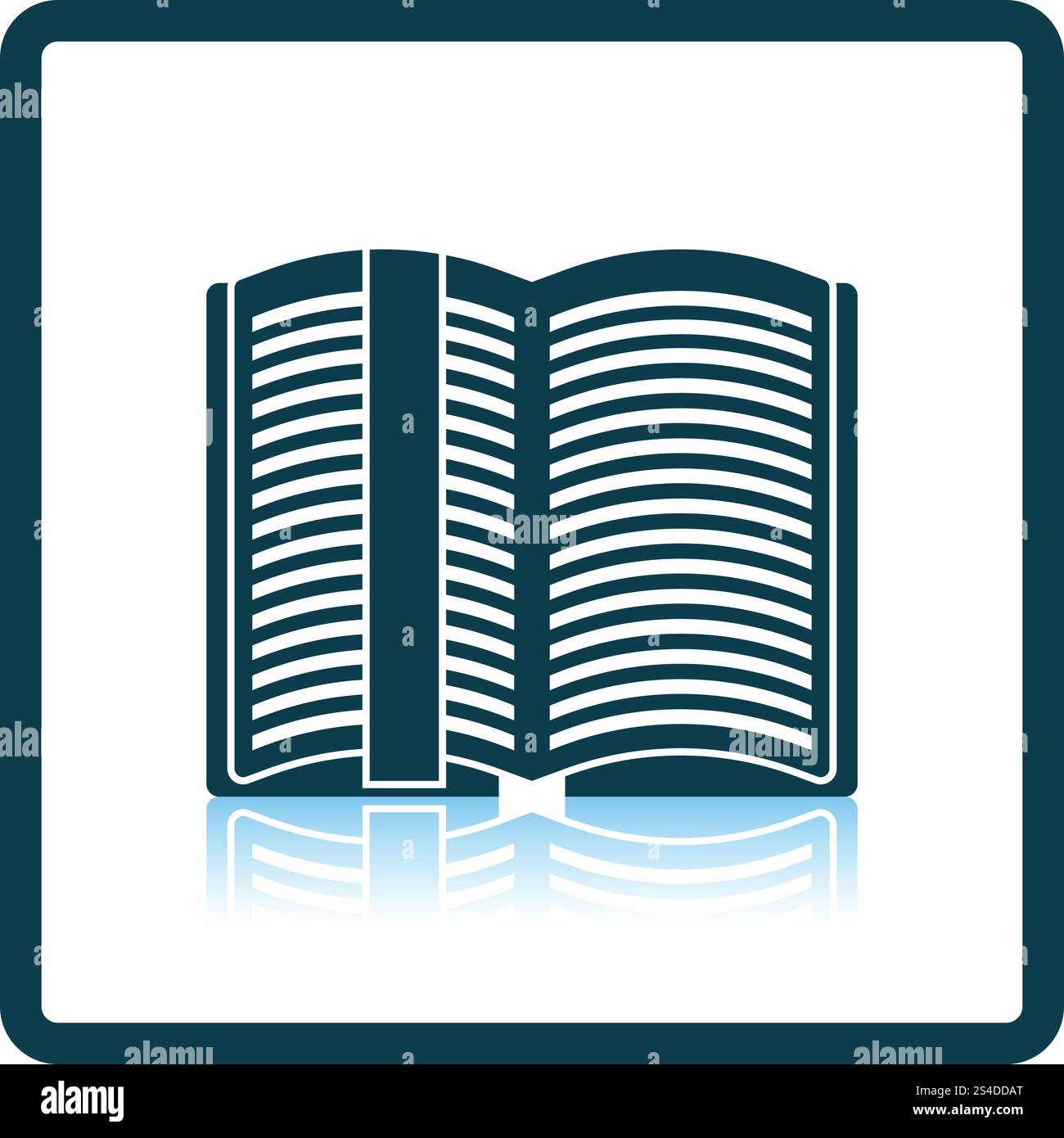 Open book with bookmark icon. Shadow reflection design. Vector ...