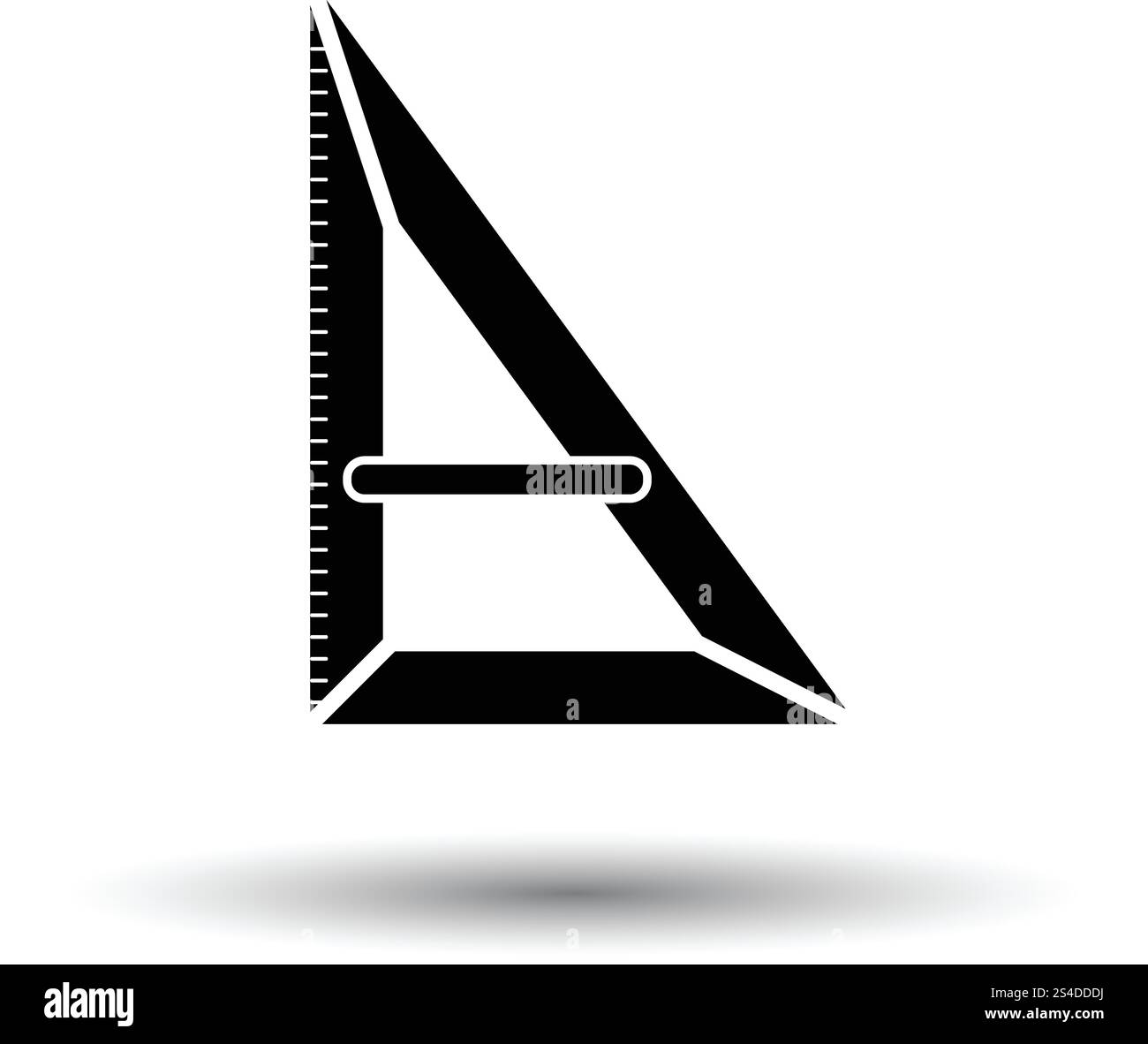Triangle icon. White background with shadow design. Vector illustration ...
