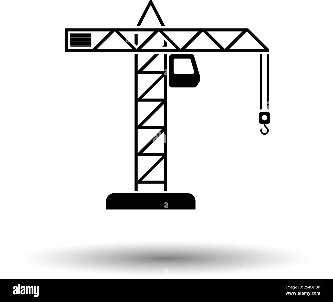 Icon of crane. White background with shadow design. Vector illustration ...