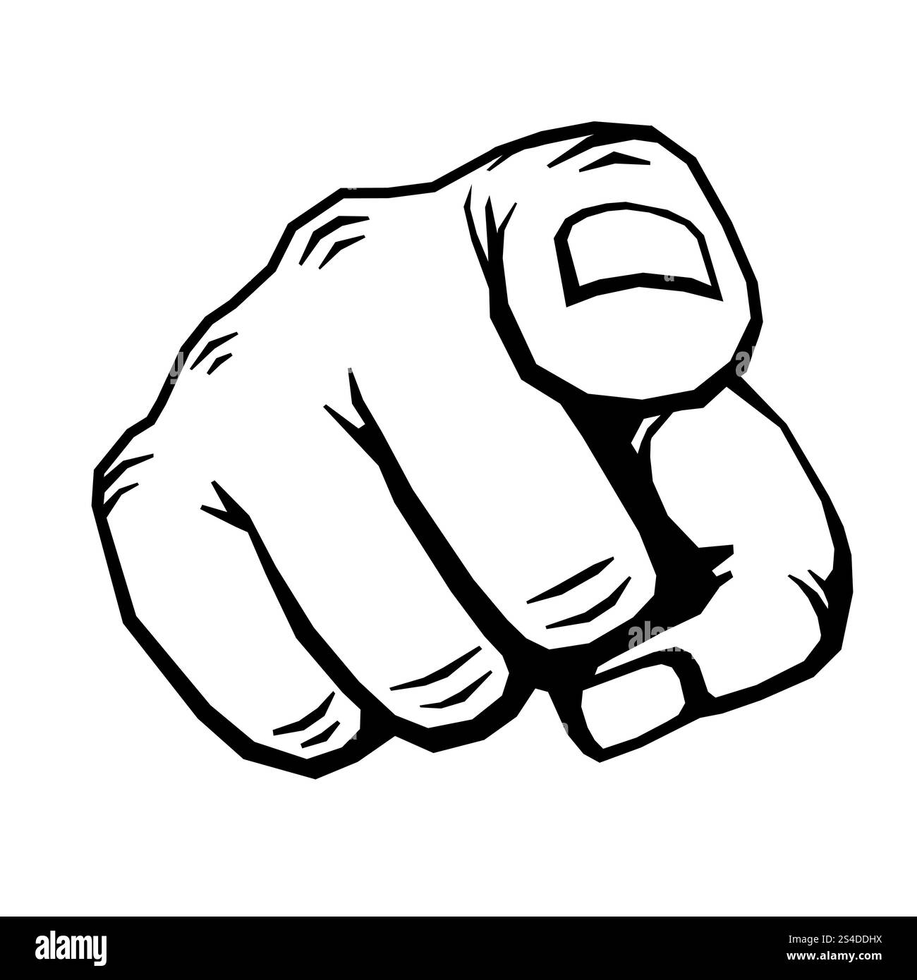Illustration hand pointing finger Black and White Stock Photos & Images ...