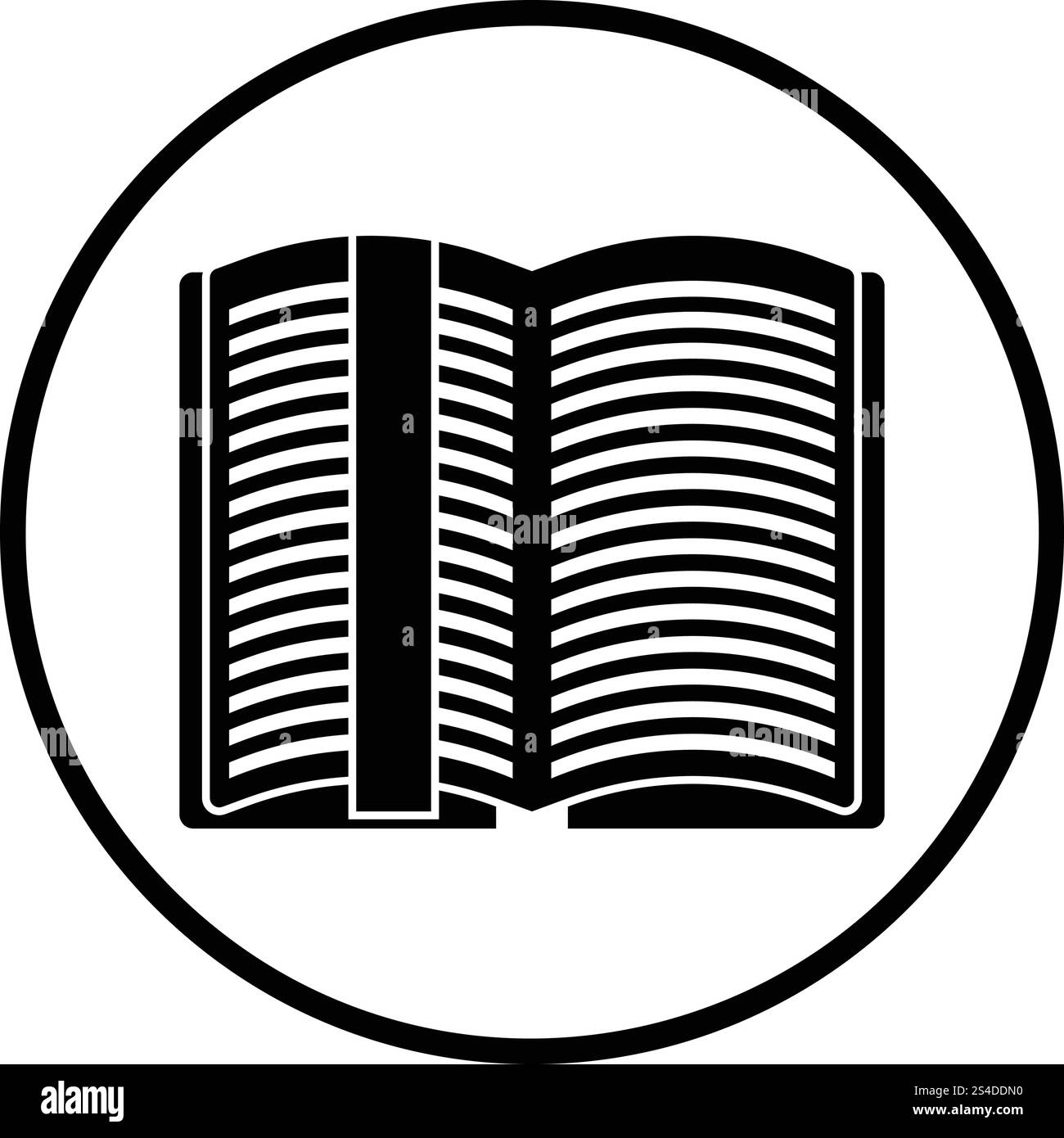 Open book with bookmark icon. Thin circle design. Vector illustration ...
