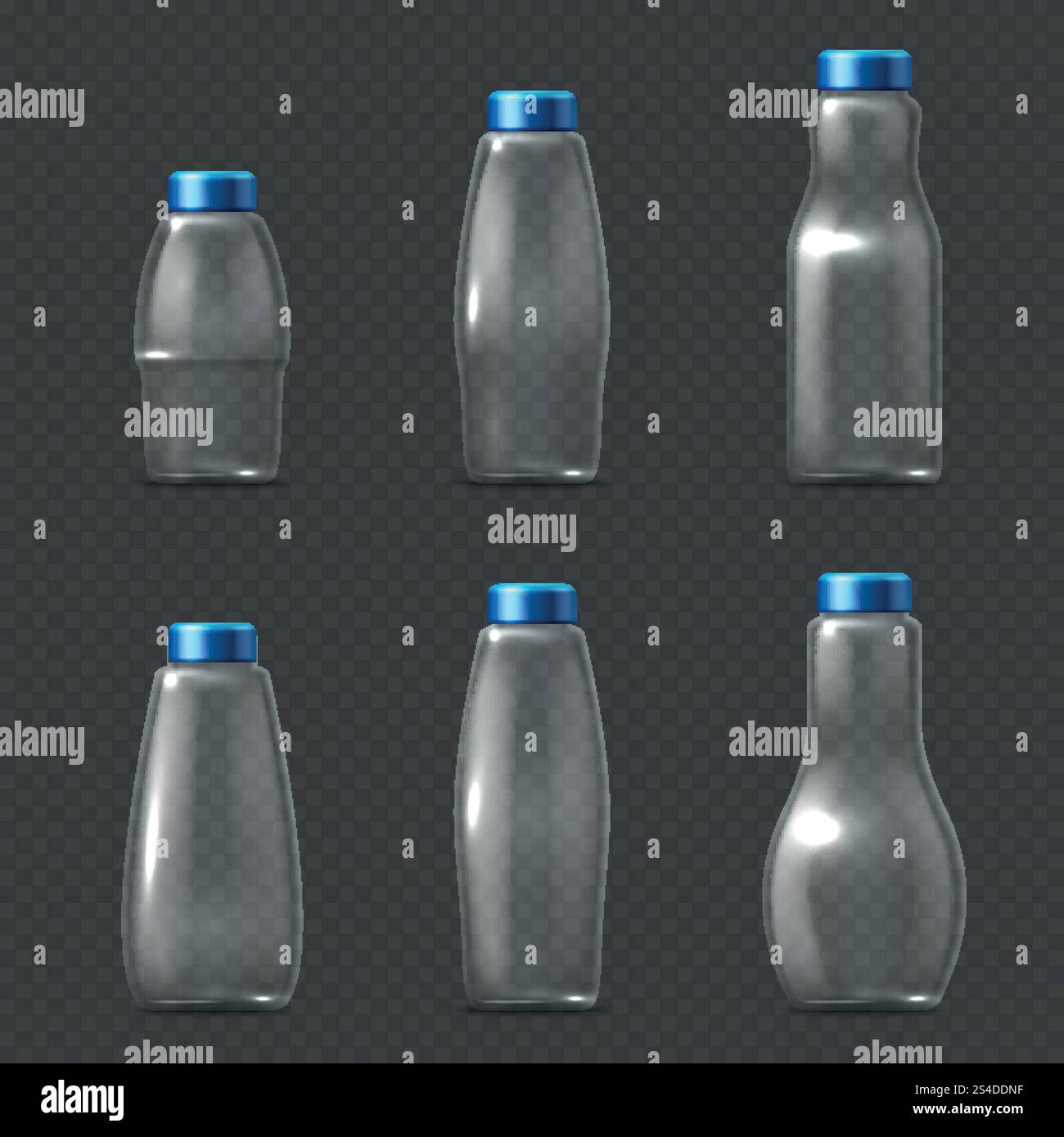 Empty glassware fragile packaging, transparent glass bottles milk ...