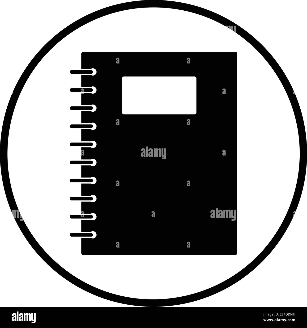 Exercise book with pen icon. Thin circle design. Vector illustration ...