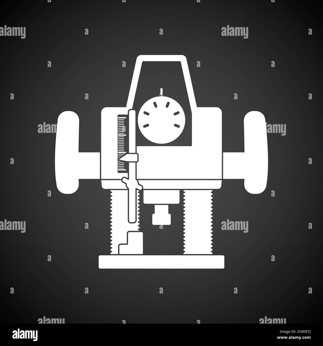 Plunger milling cutter icon. Black background with white. Vector ...