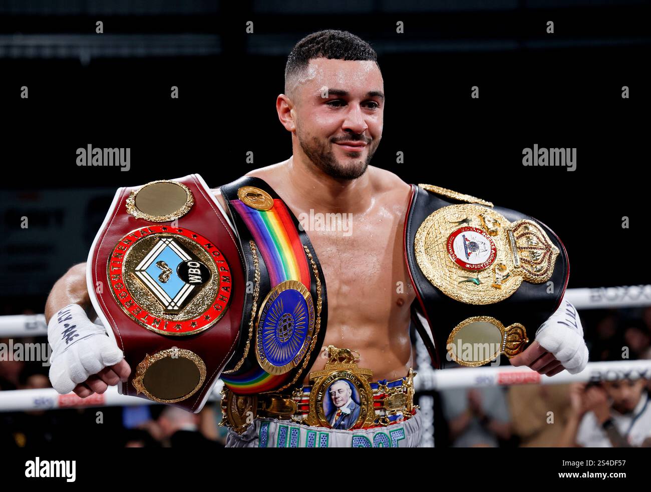 Callum Simpson celebrates winning the British, Commonwealth & WBA ...