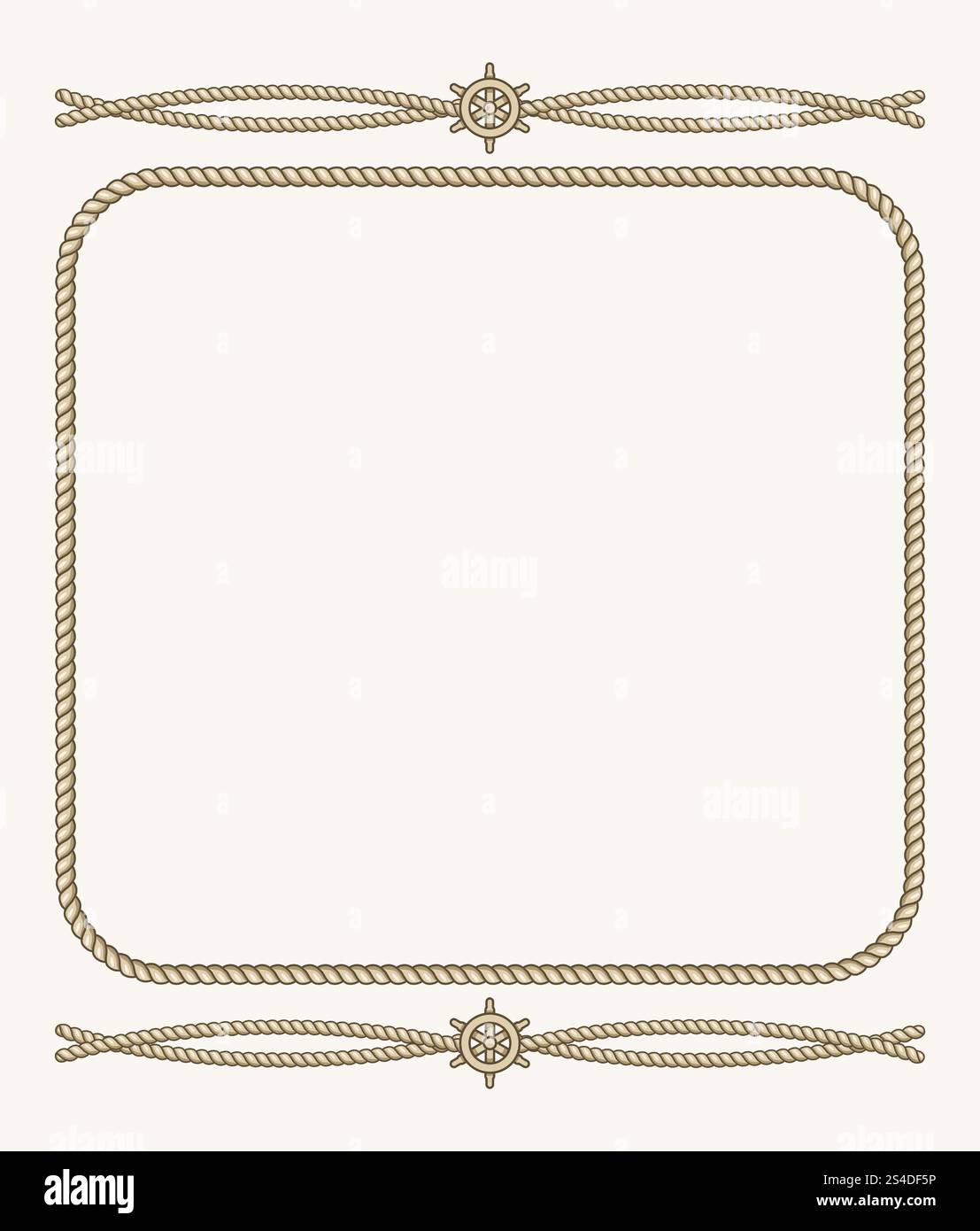 Nautical vector frame with ropes. Vintage frame from cord illustration ...