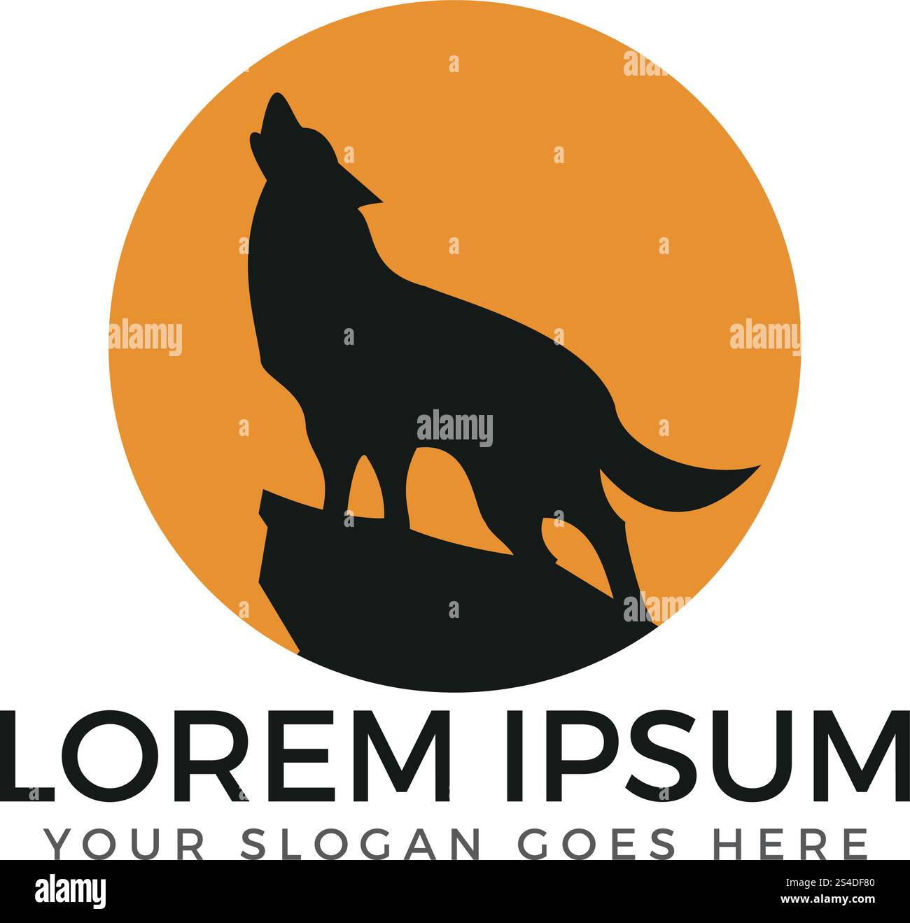 Howling wolf circle shaped logo design Stock Vector Image & Art - Alamy