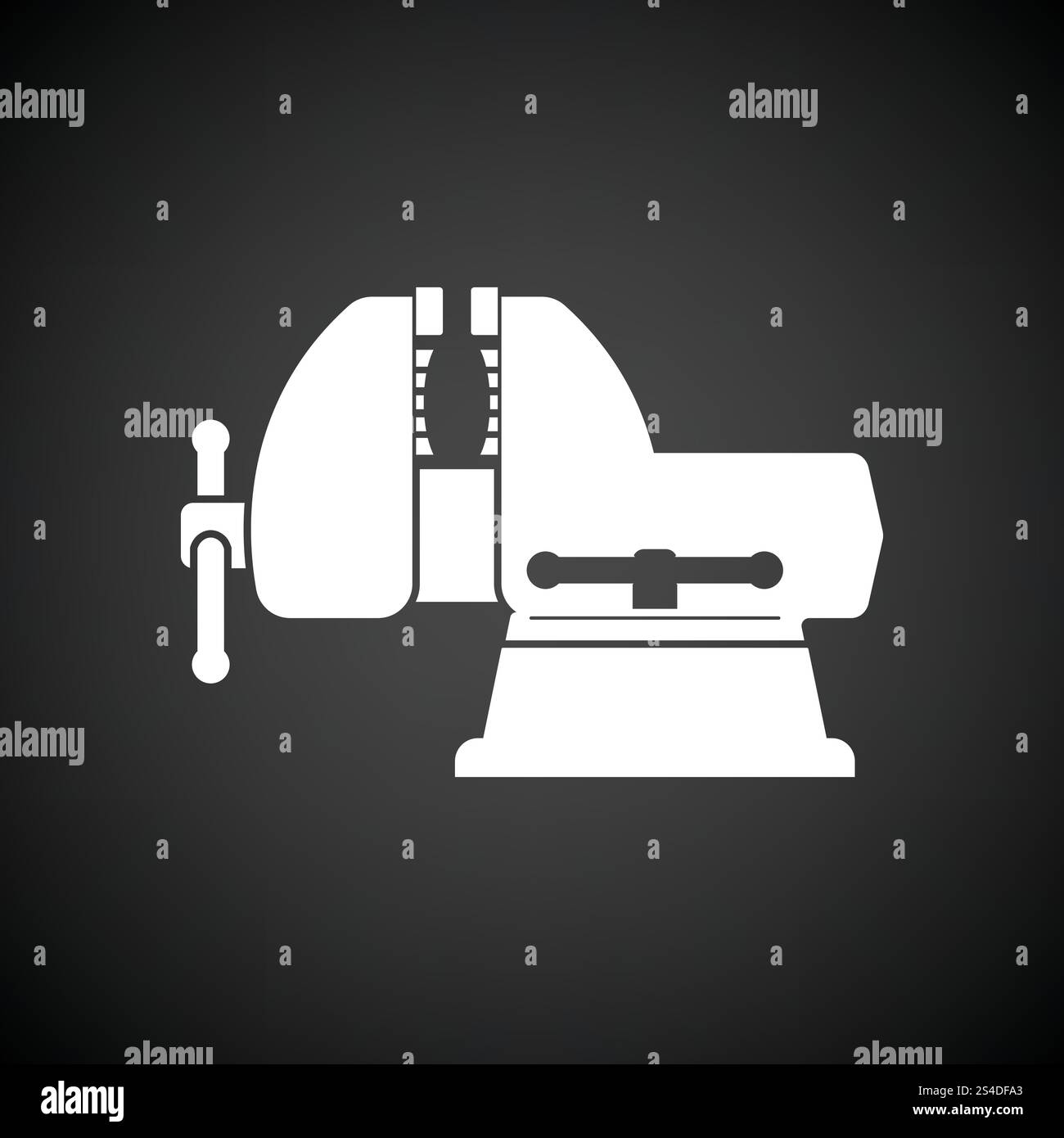 Vise icon. Black background with white. Vector illustration Stock ...