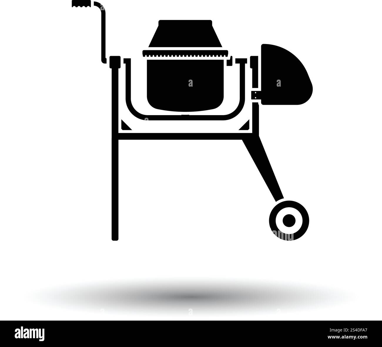 Icon of Concrete mixer. White background with shadow design. Vector ...